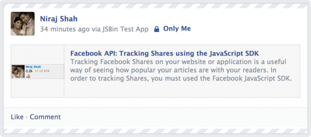 Facebook API: Tracking Shares using the JavaScript SDK | Web Niraj