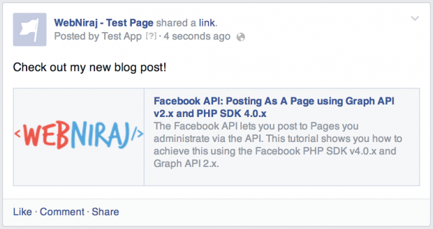 Facebook Api Posting As A Page Using Graph Api V2x And Php Sdk 40x Web Niraj